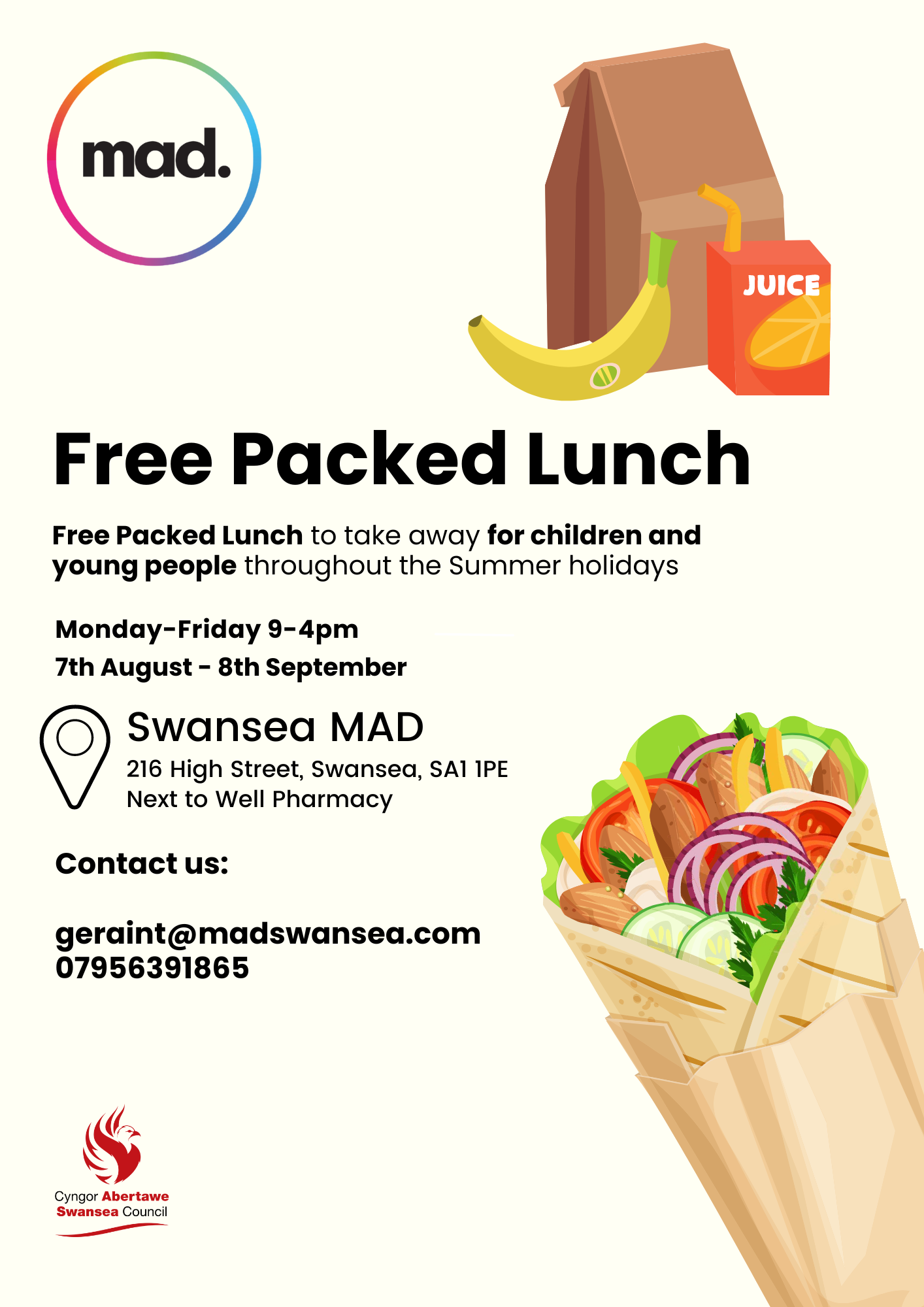 Free Pack Lunches During the School Holidays | Swansea Foodbank